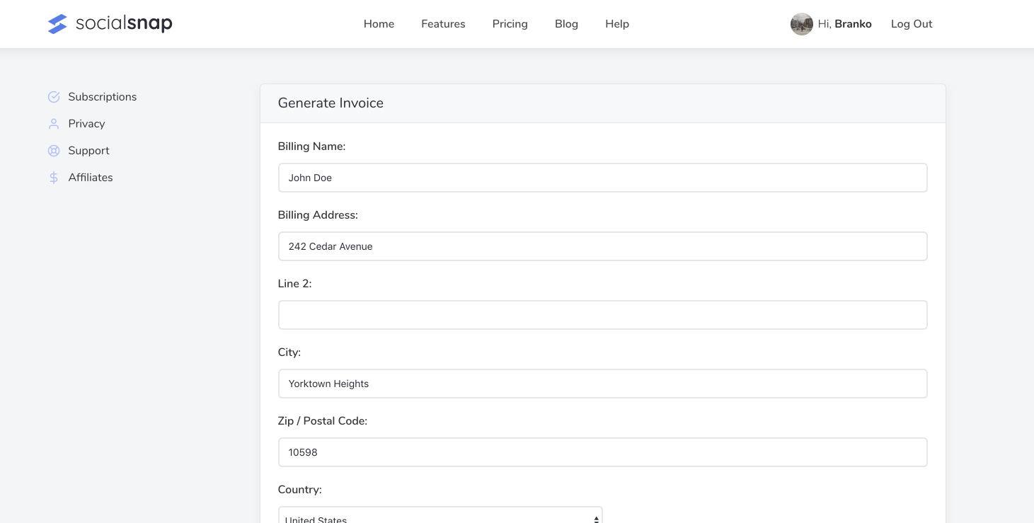 How to Create an Invoice – Social Snap