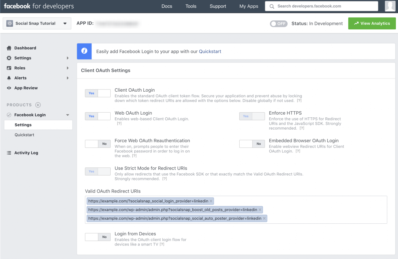 How to Setup Facebook App – Social Snap